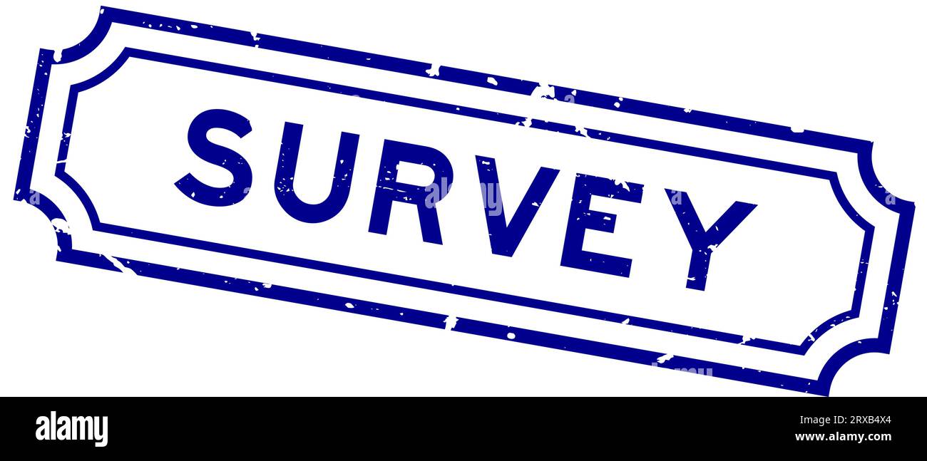 Grunge blue survey word rubber seal stamp on white background Stock ...