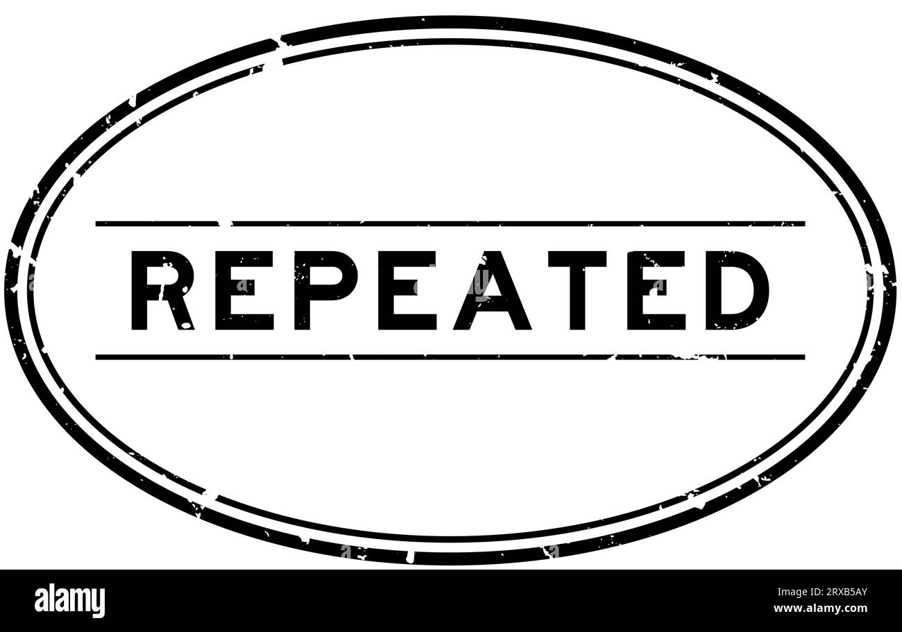 Grunge black repeated word oval rubber seal stamp on white background ...