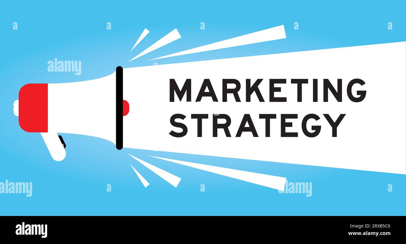 Blue megaphone strategy word Stock Vector Images - Alamy