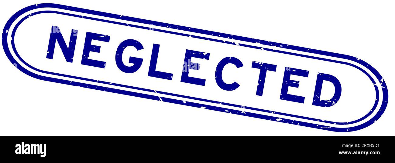 Grunge blue neglected word rubber seal stamp on white background Stock ...