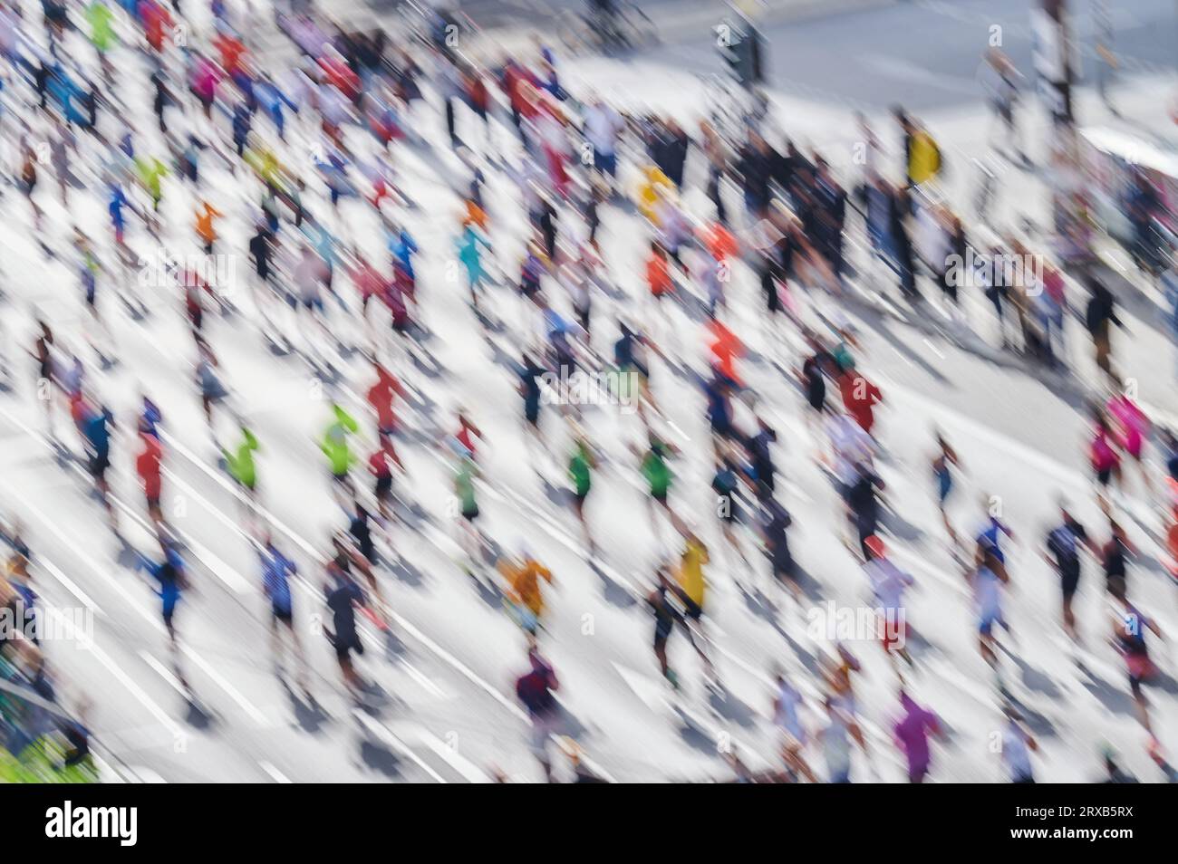 Berlin, Germany. 24th Sep, 2023. Marathon runners running at kilometer ...