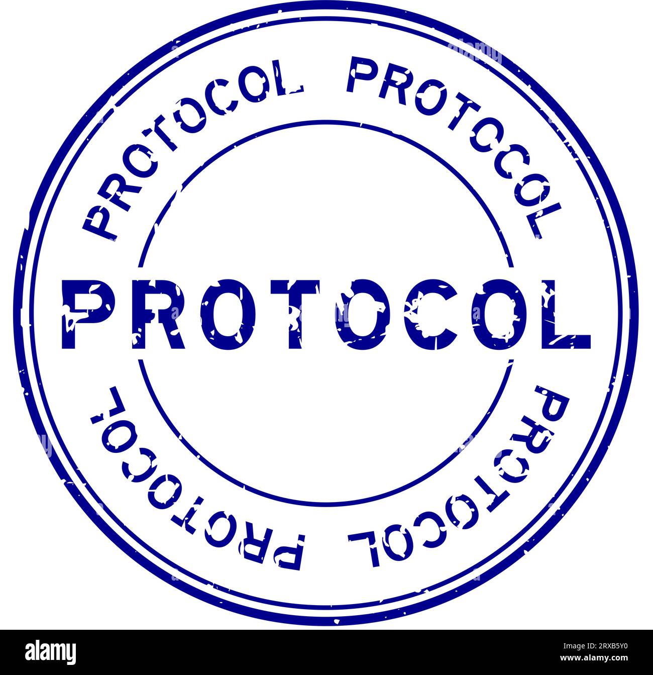 Grunge blue protocol word round rubber seal stamp on white background Stock Vector Image & Art ...