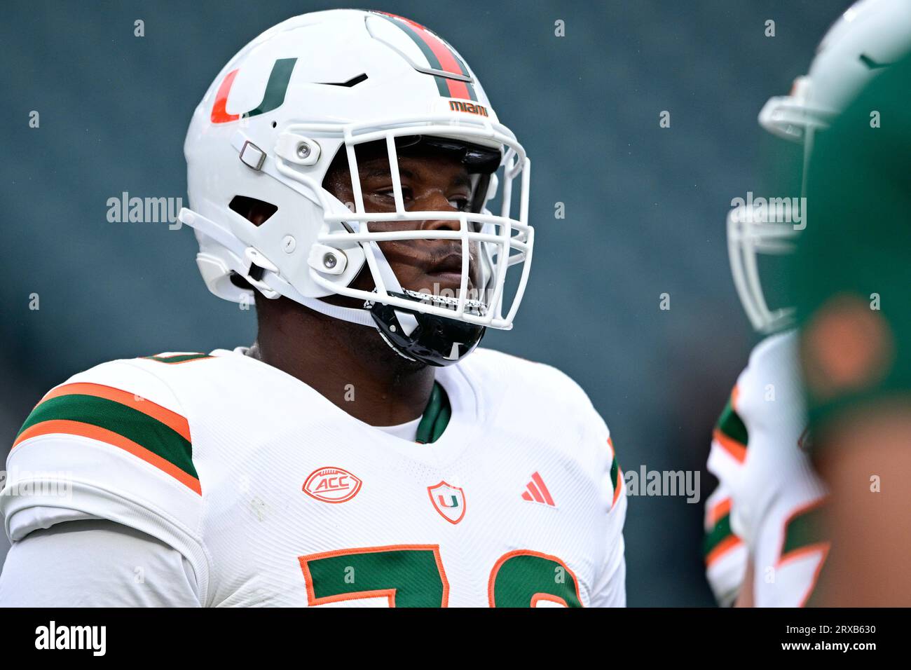 Miami offensive lineman Javion Cohen during an NCAA college football ...
