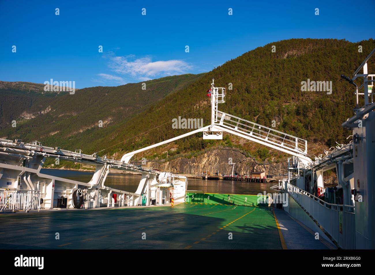 Fodness, Norway, Jun 24, 2023: Patons ride the auto ferry from Fodnes ...