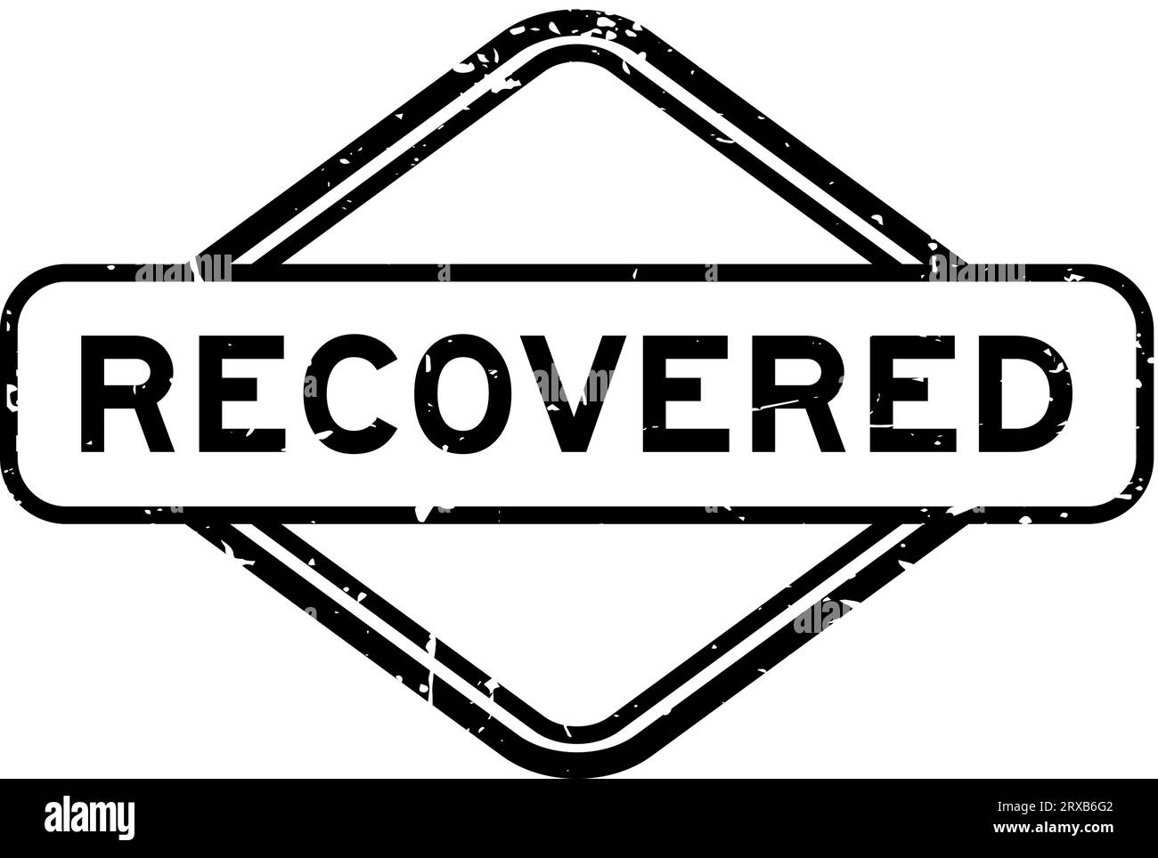 Grunge black recovered word rubber seal stamp on white background Stock ...