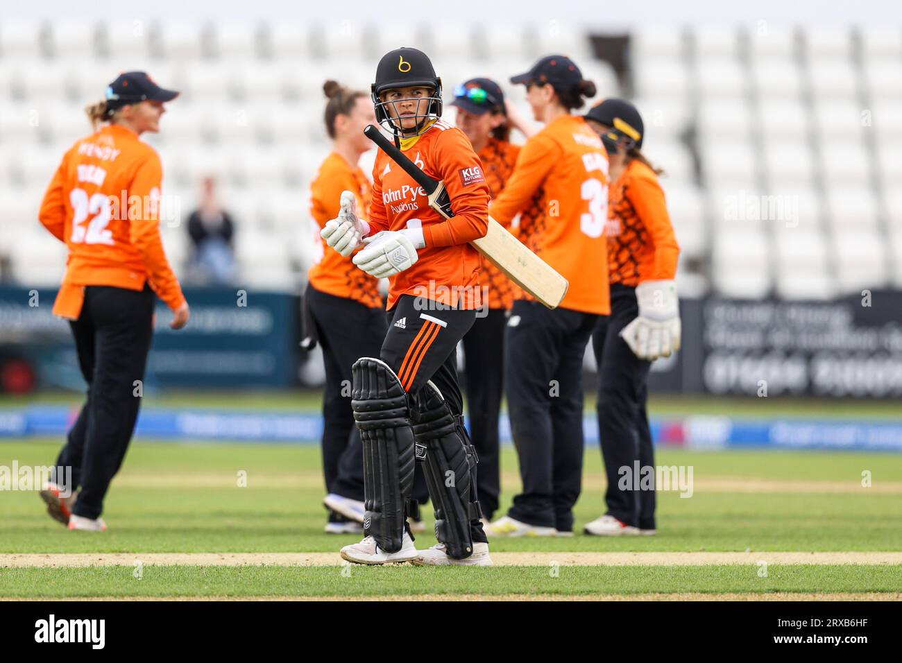The Blaze's Lucy Higham after getting out during the Rachael Heyhoe ...