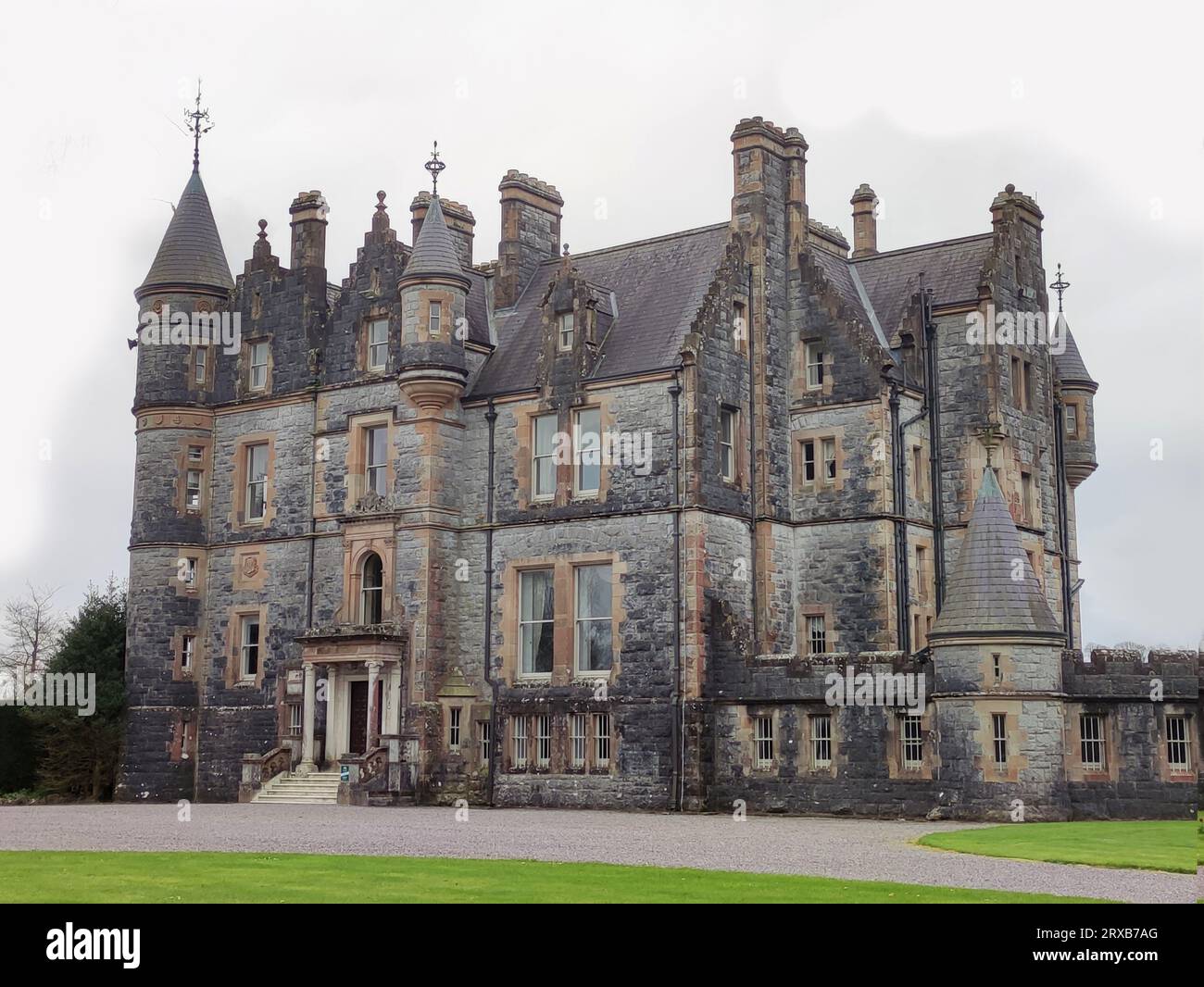 Blarney castle house in Ireland, old ancient celtic fortress and castle ...