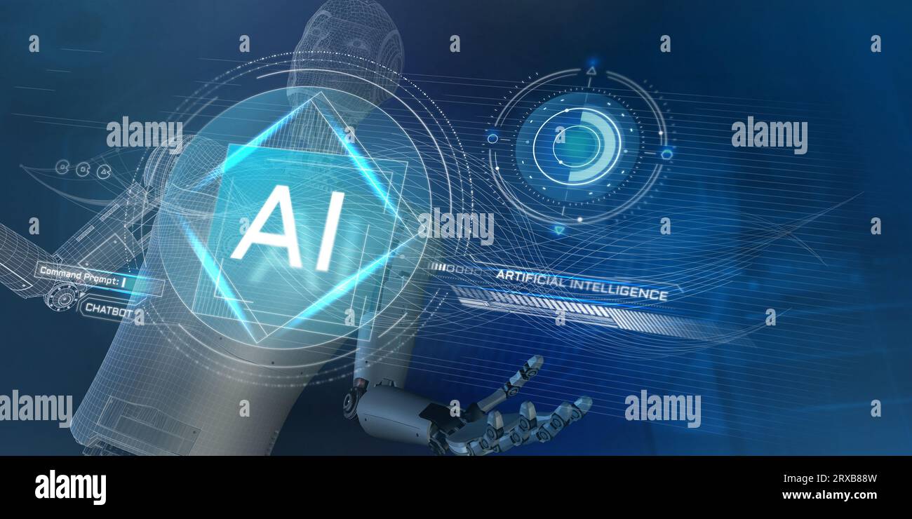 Infographics about futuristic technological transformation Stock Photo ...