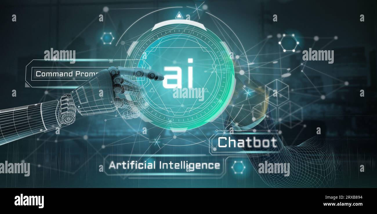Infographics about artificial intelligence and Chatbot Stock Photo - Alamy