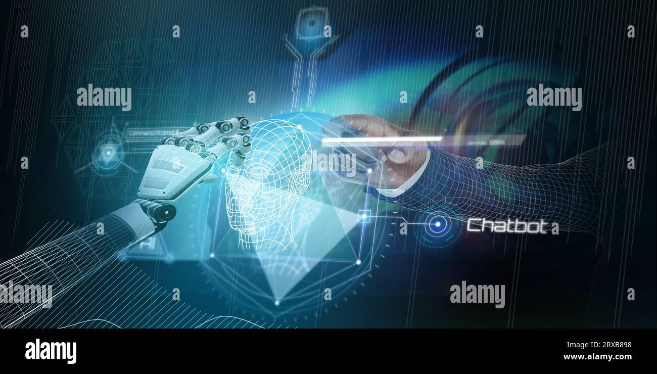 Infographics about intelligent face recognition Stock Photo - Alamy