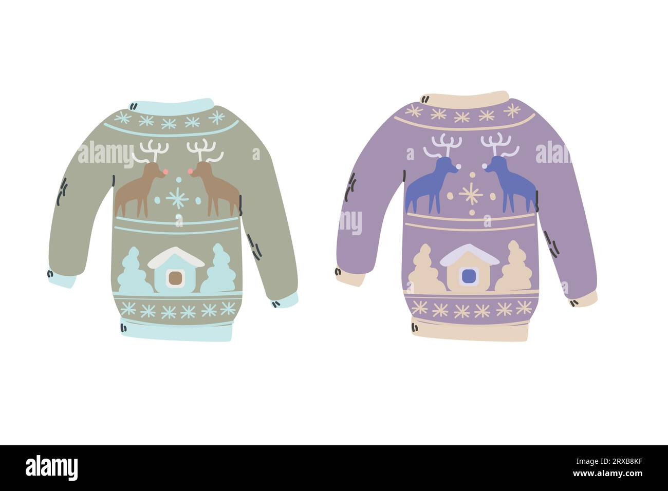 Ugly christmas sweater deer Cut Out Stock Images & Pictures - Alamy