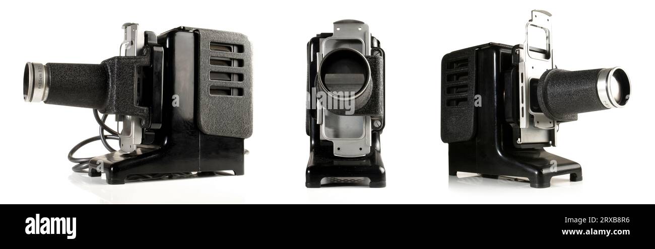 Old Vintage Slide Projector isolated on white background Stock Photo ...