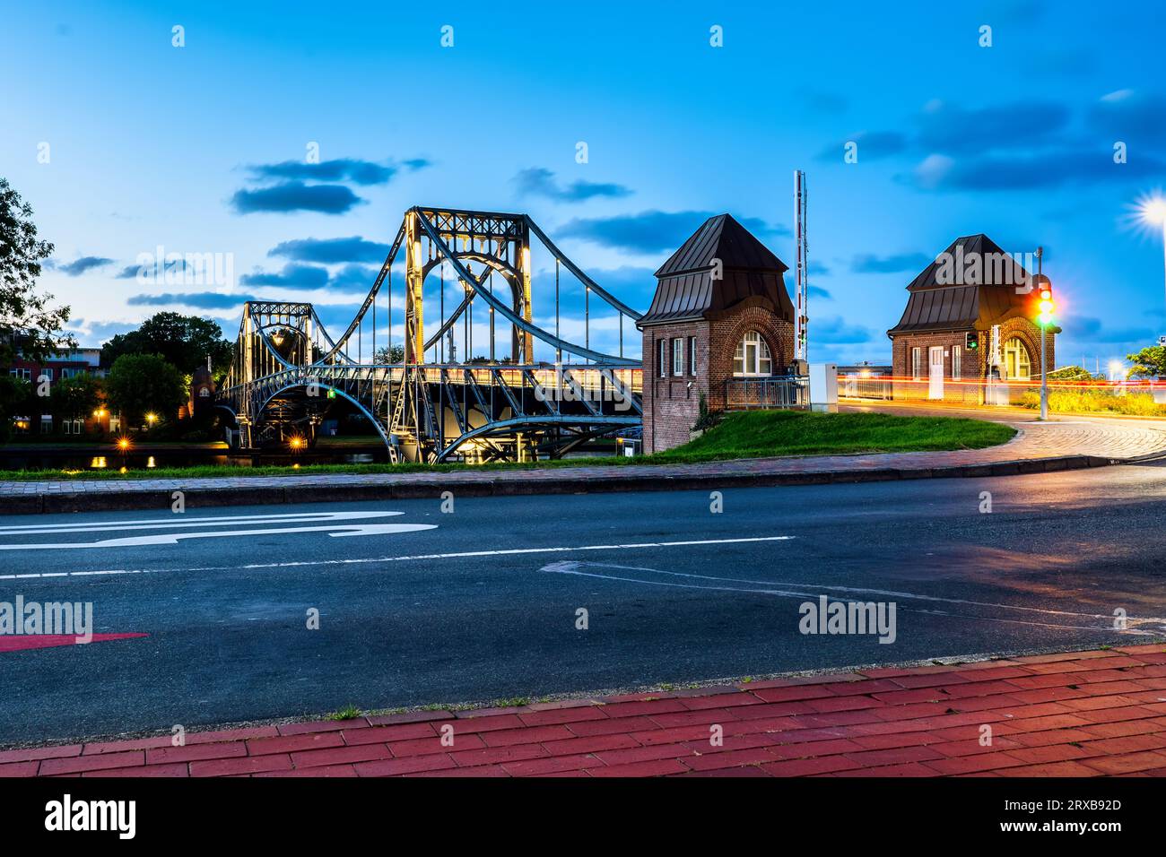 Kaiser-Wilhelm-Bridge over the Ems-Jade Kanal in Wilhelmshaven, Germany ...