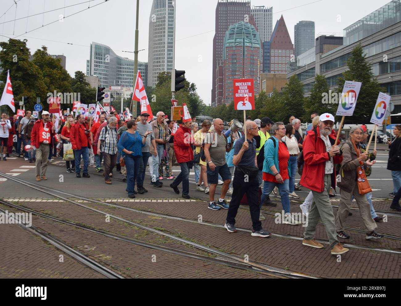 Hague, Netherlands. 17th Sep, 2023. Protester take part the Prinsjesdag ...