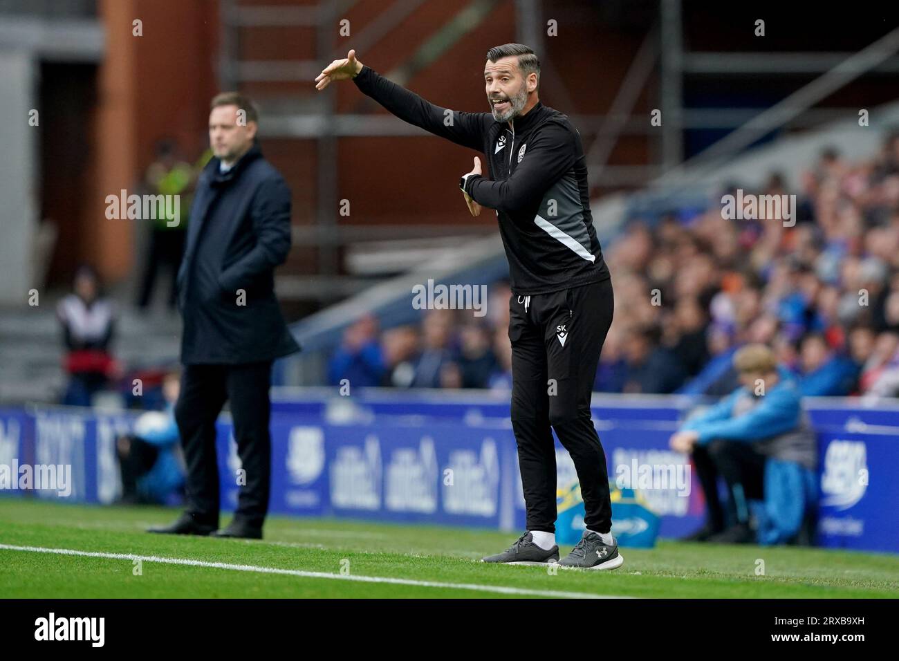 Motherwell Manager, Stuart Kettlewell, looks on during the cinch ...