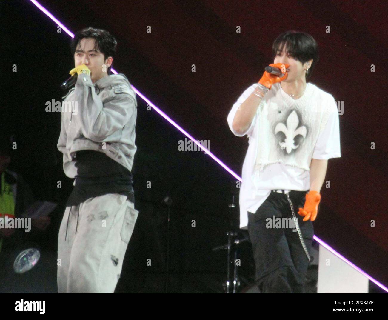 September 23, 2023, New York, New York, USA: (L-R), HAN (J.ONE) and ...