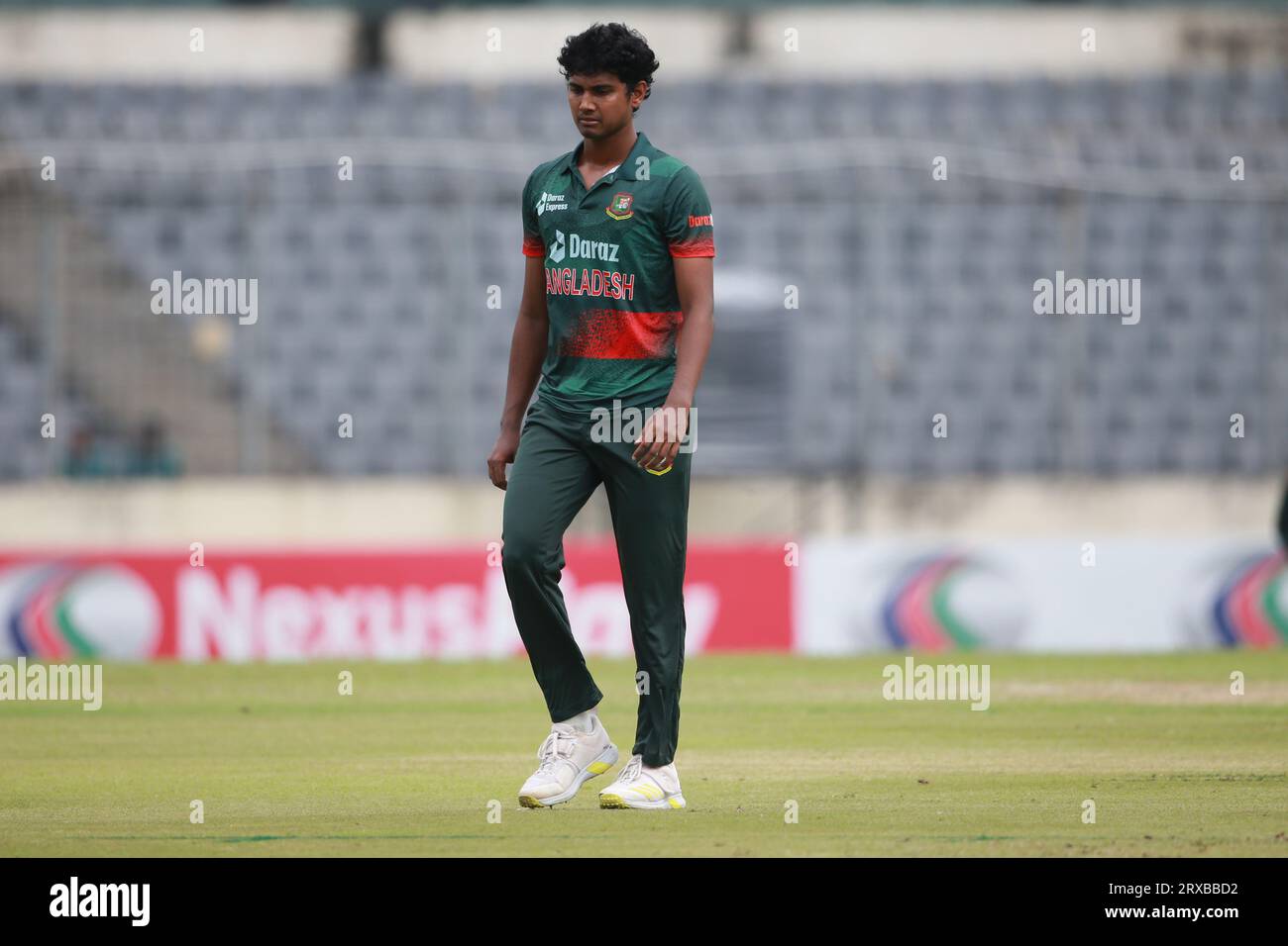 Bangladeshi pace bowler Hasan Mahmud during the Bangladesh and New ...