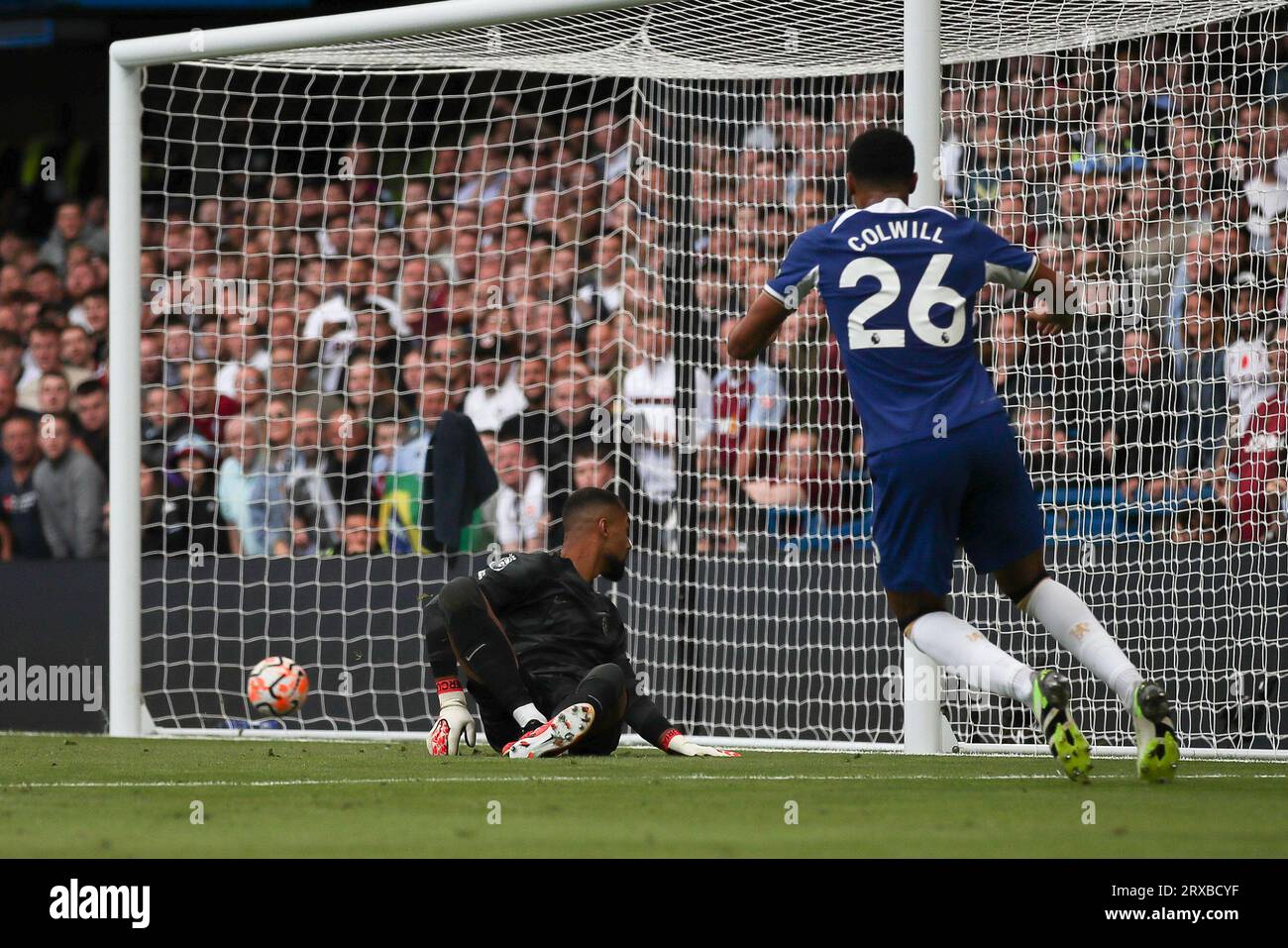 London, UK. 24th Sep, 2023. Ollie Watkins of Aston Villa beats Chelsea ...