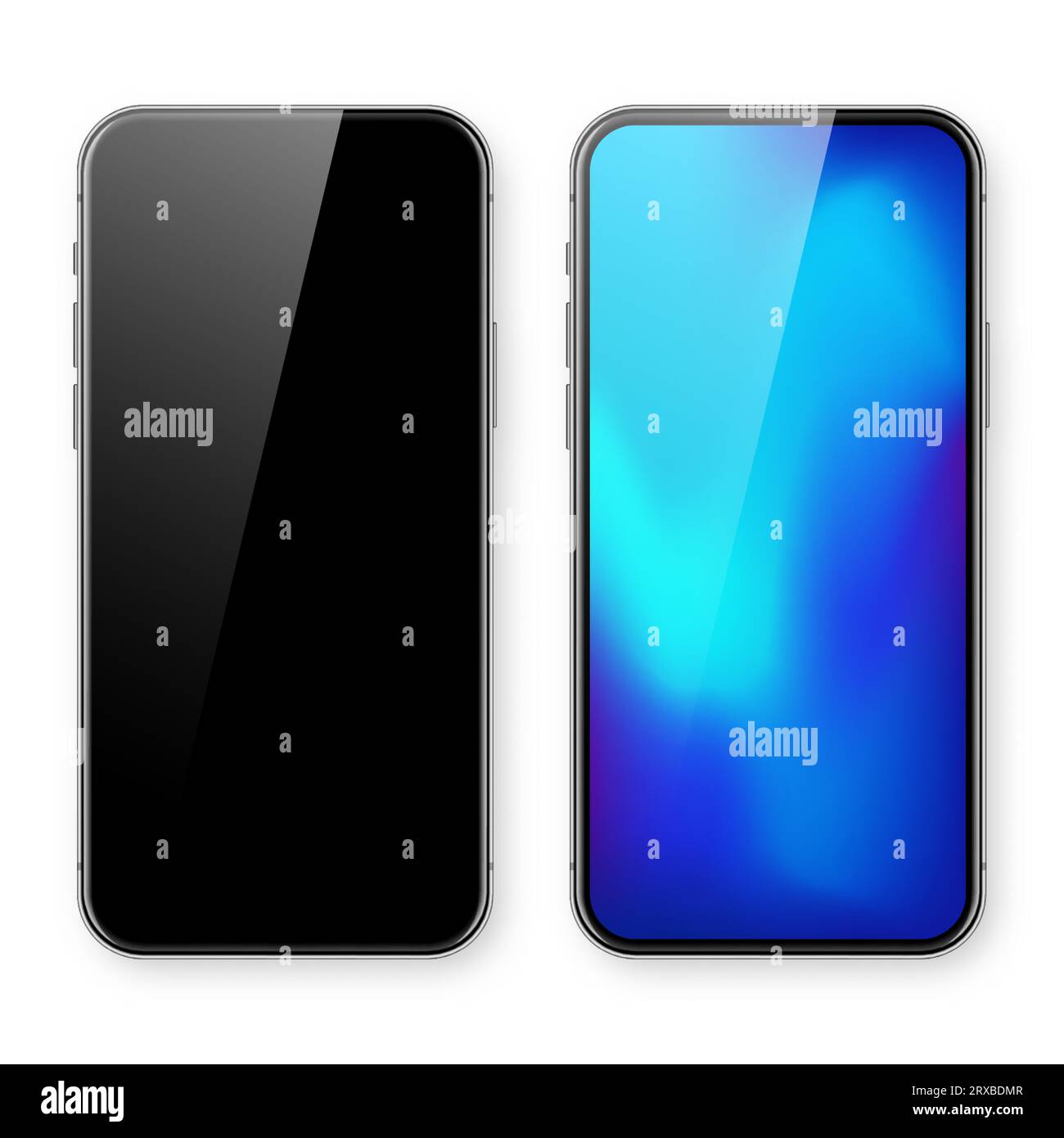 Smartphone with blank touch screen and abstract colorful background ...