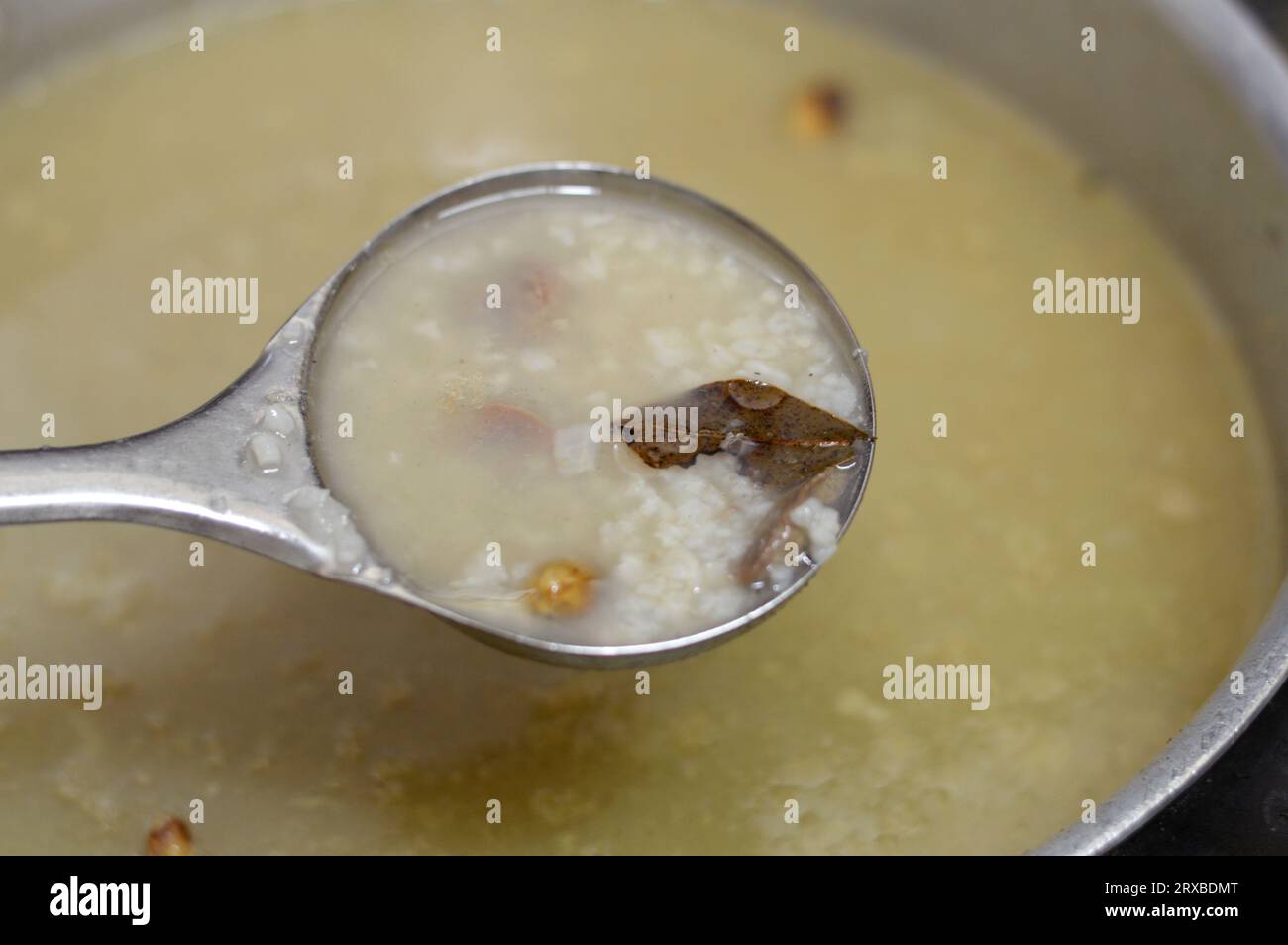 Pigeon rice soup or Shorbet hamam, an Egyptian soup prepared by boiling ...
