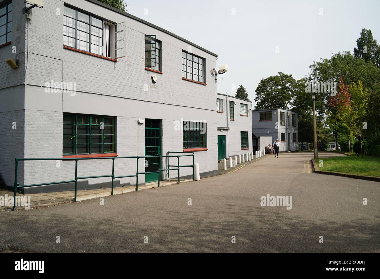 Bletchley, UK: 8 September 2023: Refurbished buildings of Block B at ...