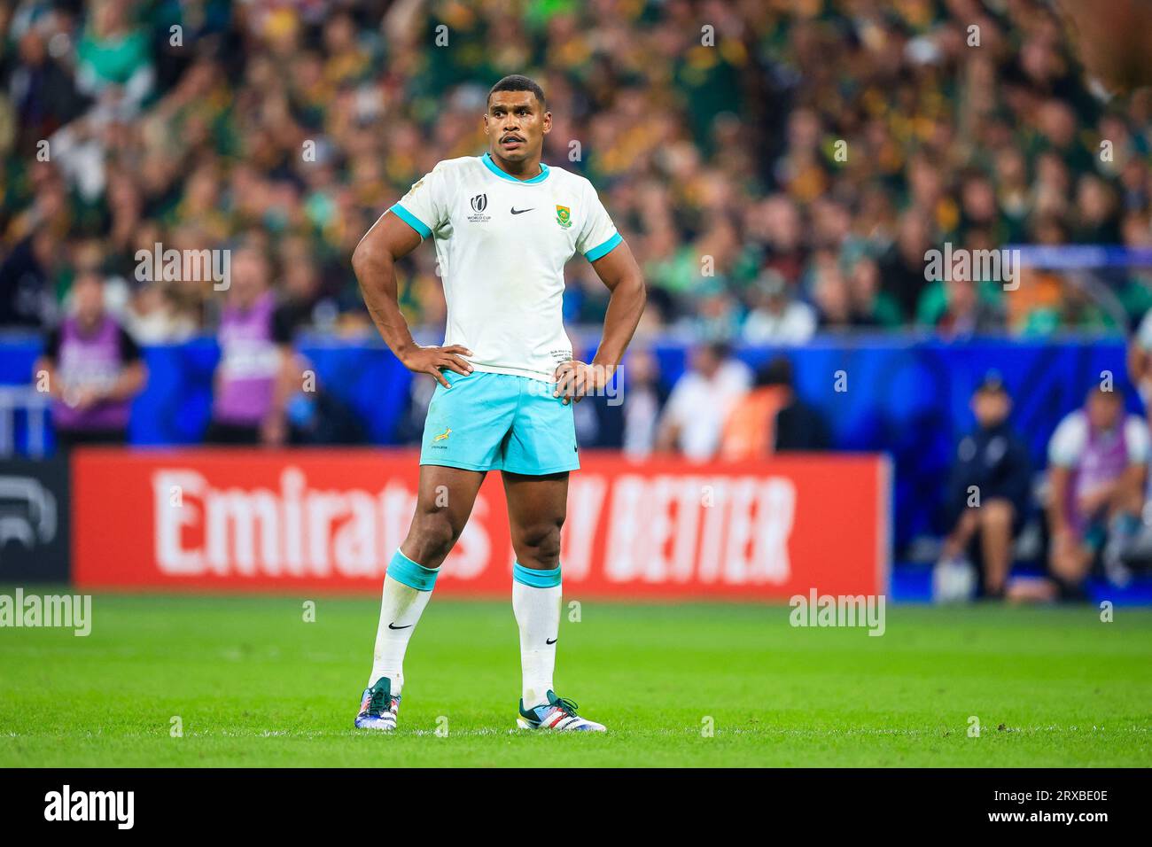 Damian Willemse #15 of South Africa during the Rugby World Cup Pool 2 ...