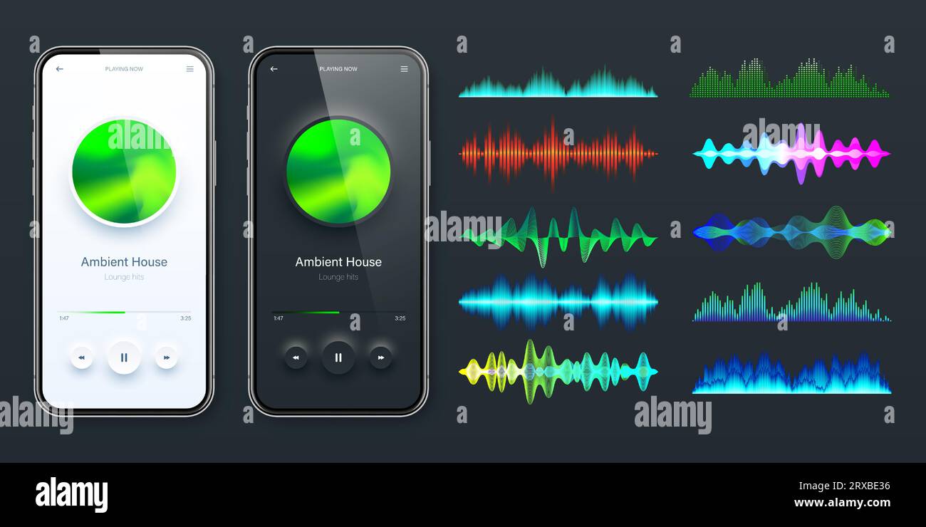 Online audio player user interface, smartphone app UI design. Music ...
