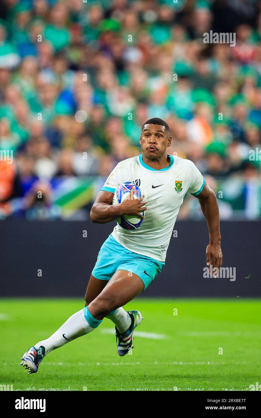 Damian Willemse #15 of South Africa during the Rugby World Cup Pool 2 ...