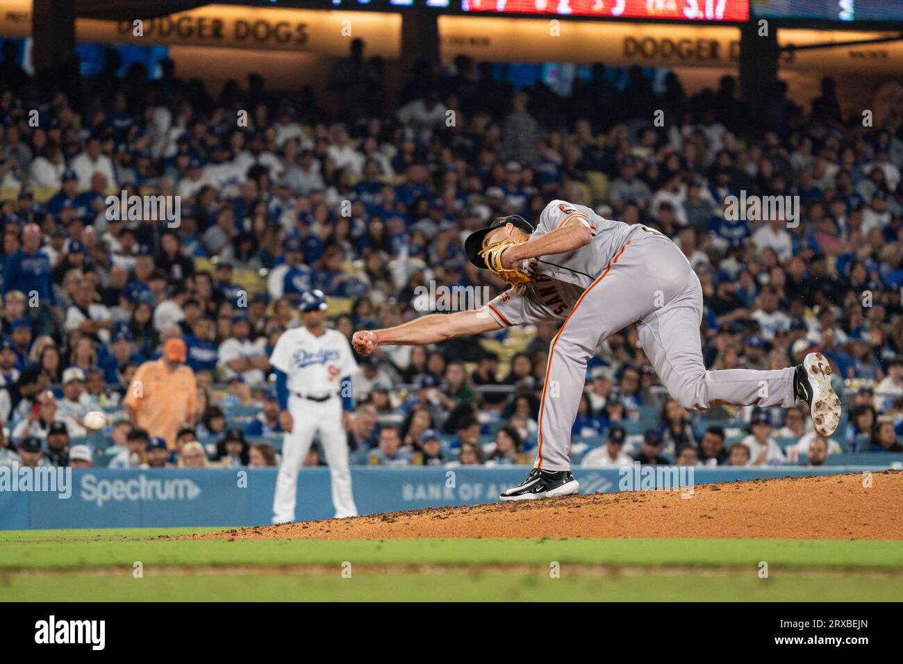 San Francisco Giants relief pitcher Tyler Rogers (71) throws during a MLB game against the Los ...