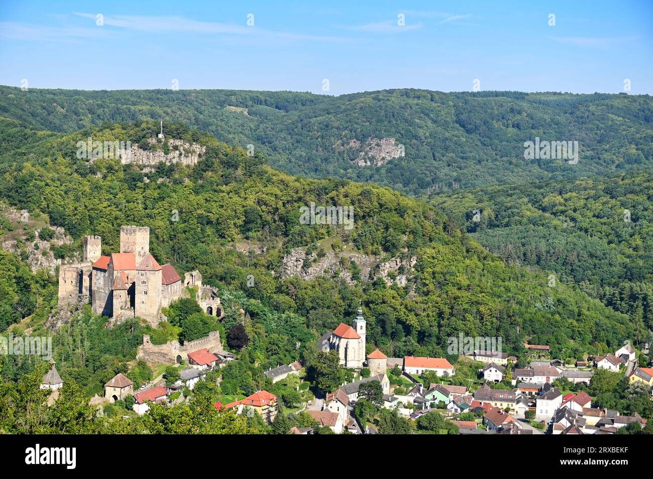 Medieval castle in the small Austrian town of Hardegg Stock Photo - Alamy
