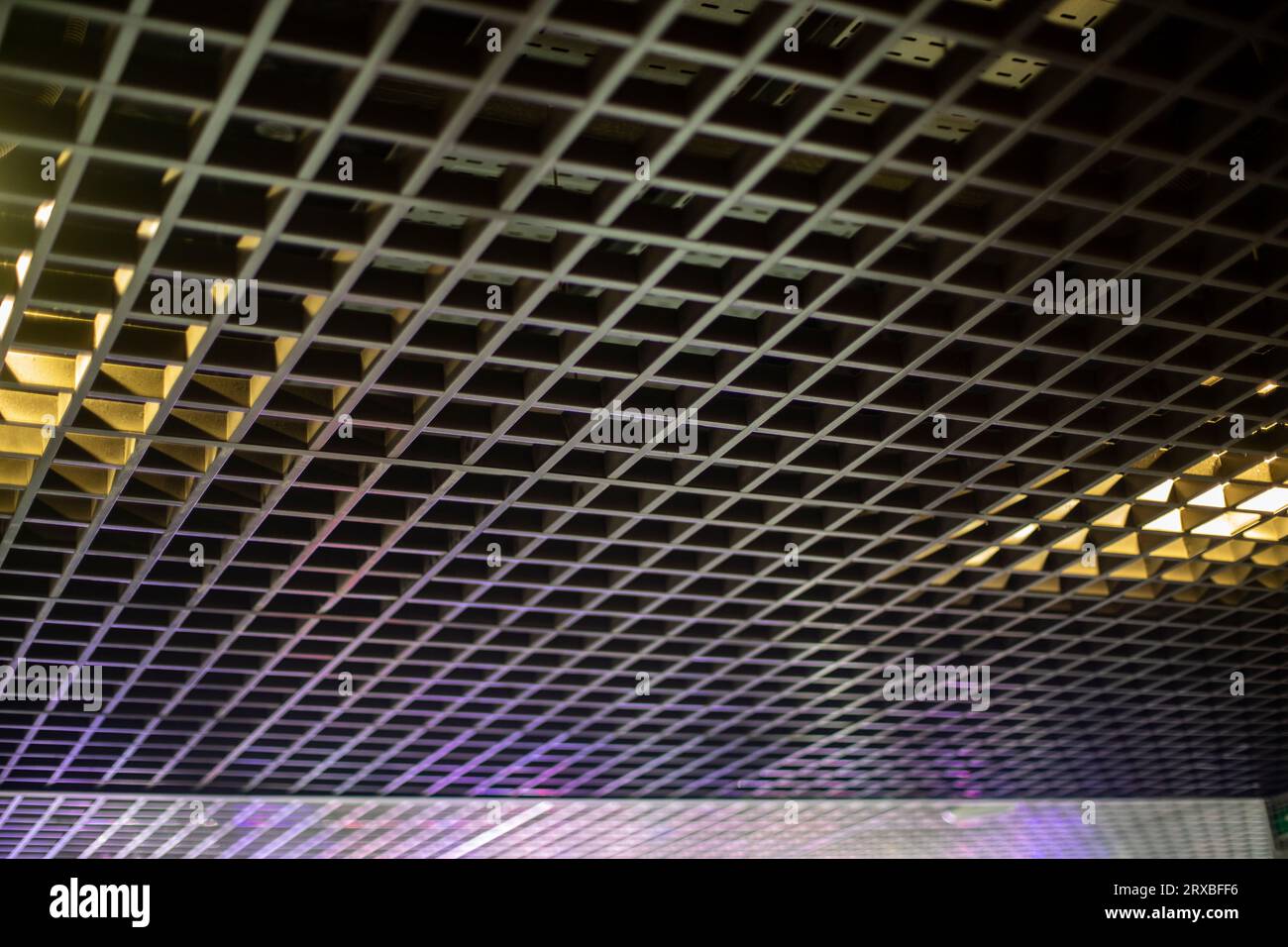 Lattice ceiling. Lattice in interior. Ceiling in building. Interior ...