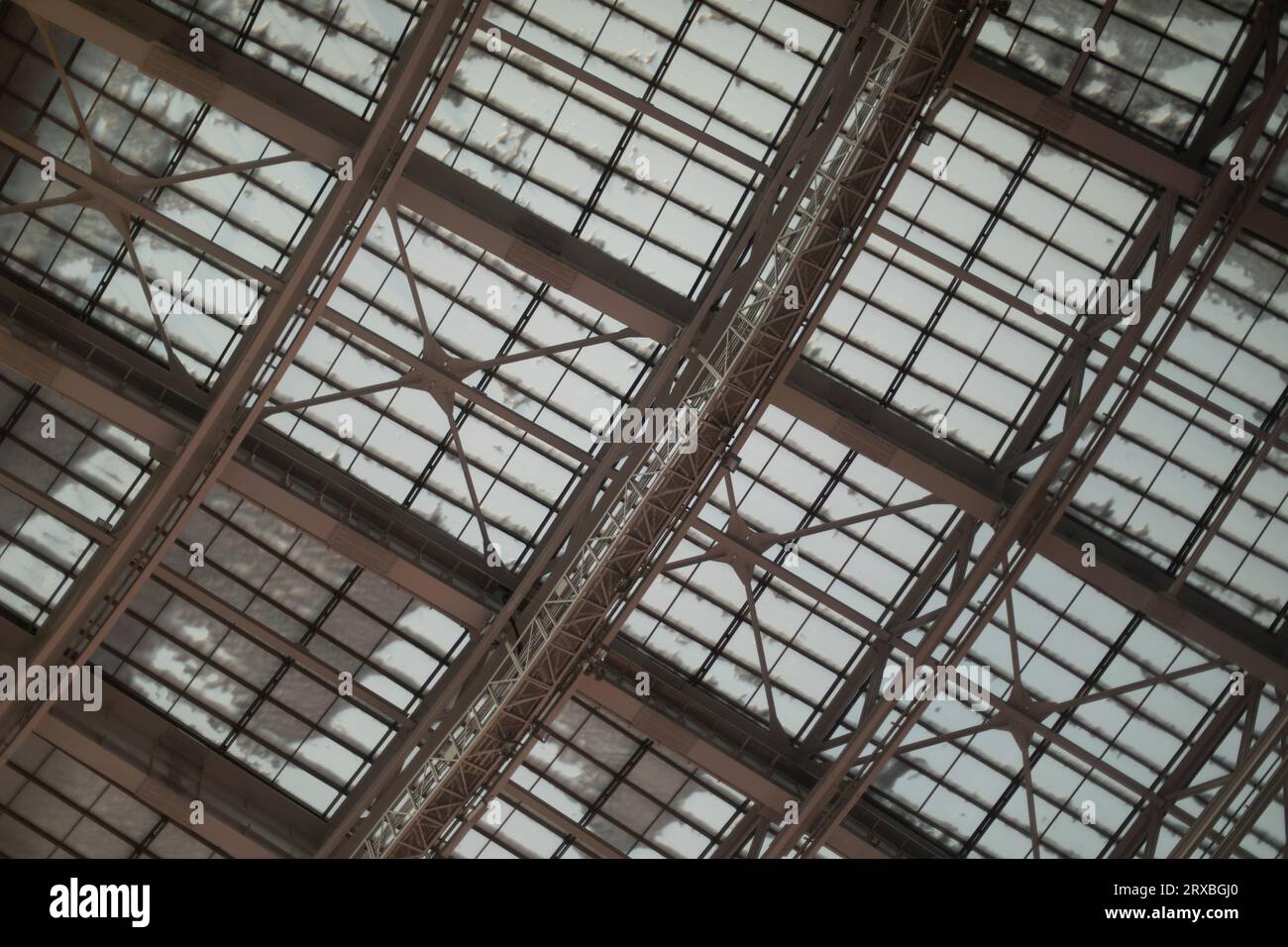 Roof of stadium. Grand Stadium. Open roof. Concrete Steel Structure ...