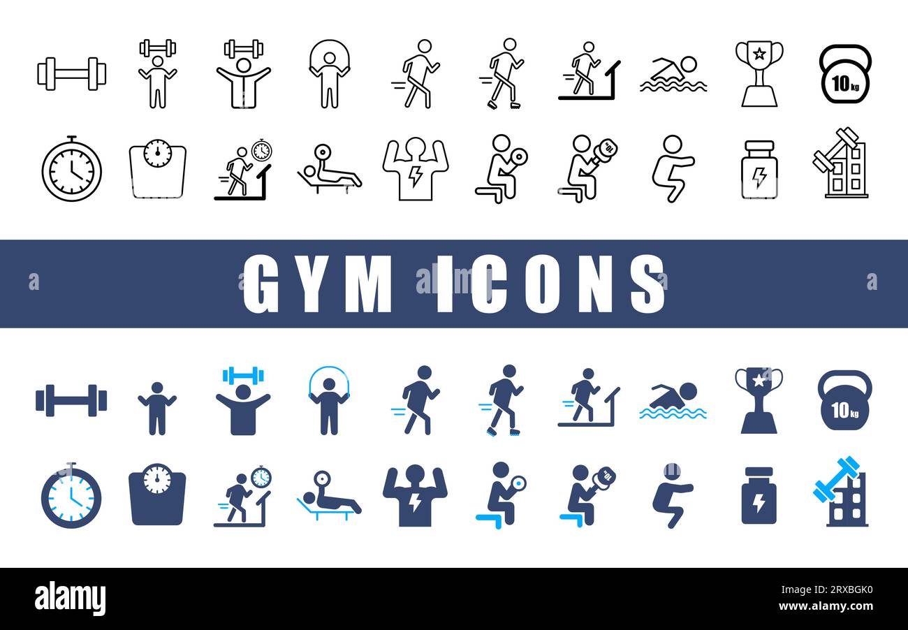 Gym icon set Stock Vector Image & Art - Alamy