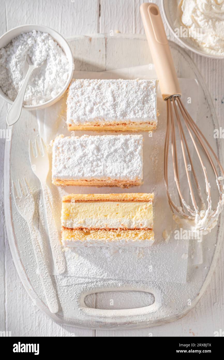 Delicious napoleon cake known in Poland as Napoleonka. Napoleonka cake ...