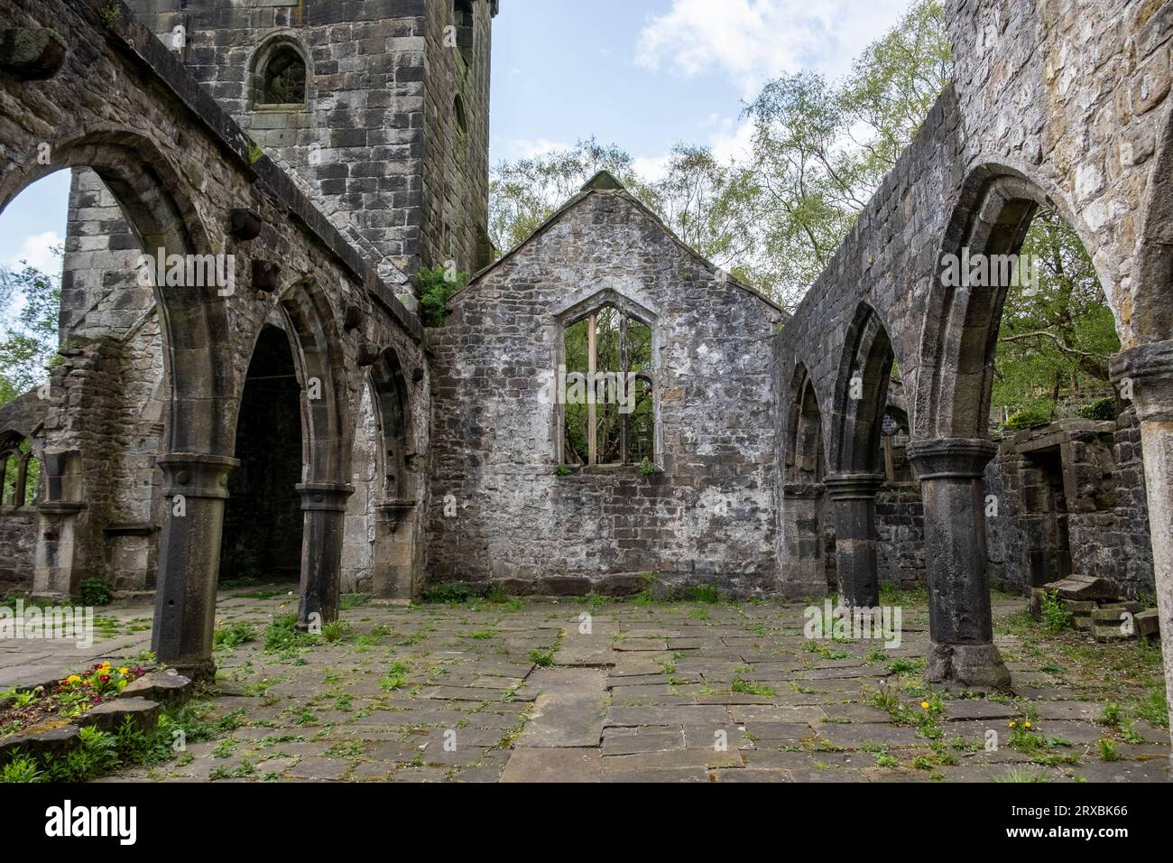 Church Ruins at Heptonstall village Calderdale. West Yorkshire, England ...