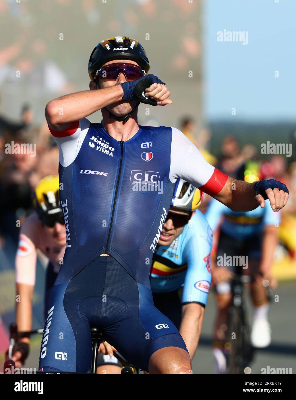 Wijster, Netherlands. 24th Sep, 2023. Dutch Olav Kooij, French ...