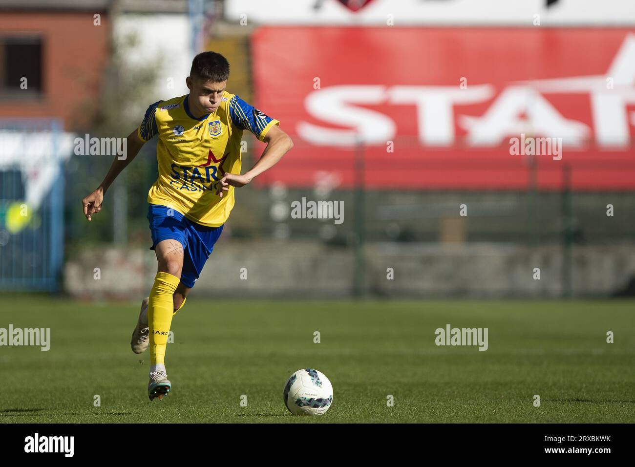 Beveren Waas, Belgium. 24th Sep, 2023. Beveren's David Hrncar pictured ...