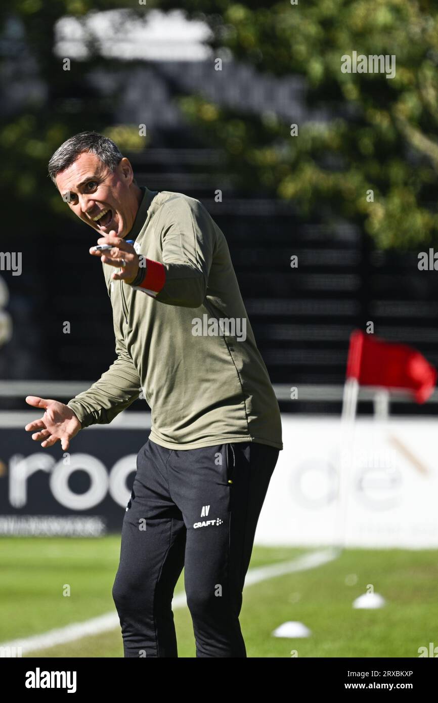 Gent, Belgium. 24th Sep, 2023. Jong KAA Gent's head coach Arnar ...
