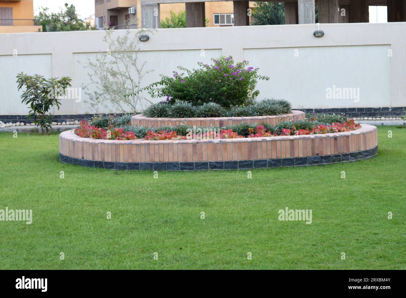 The garden and the surroundings of a new built mosque masjid in Cairo ...