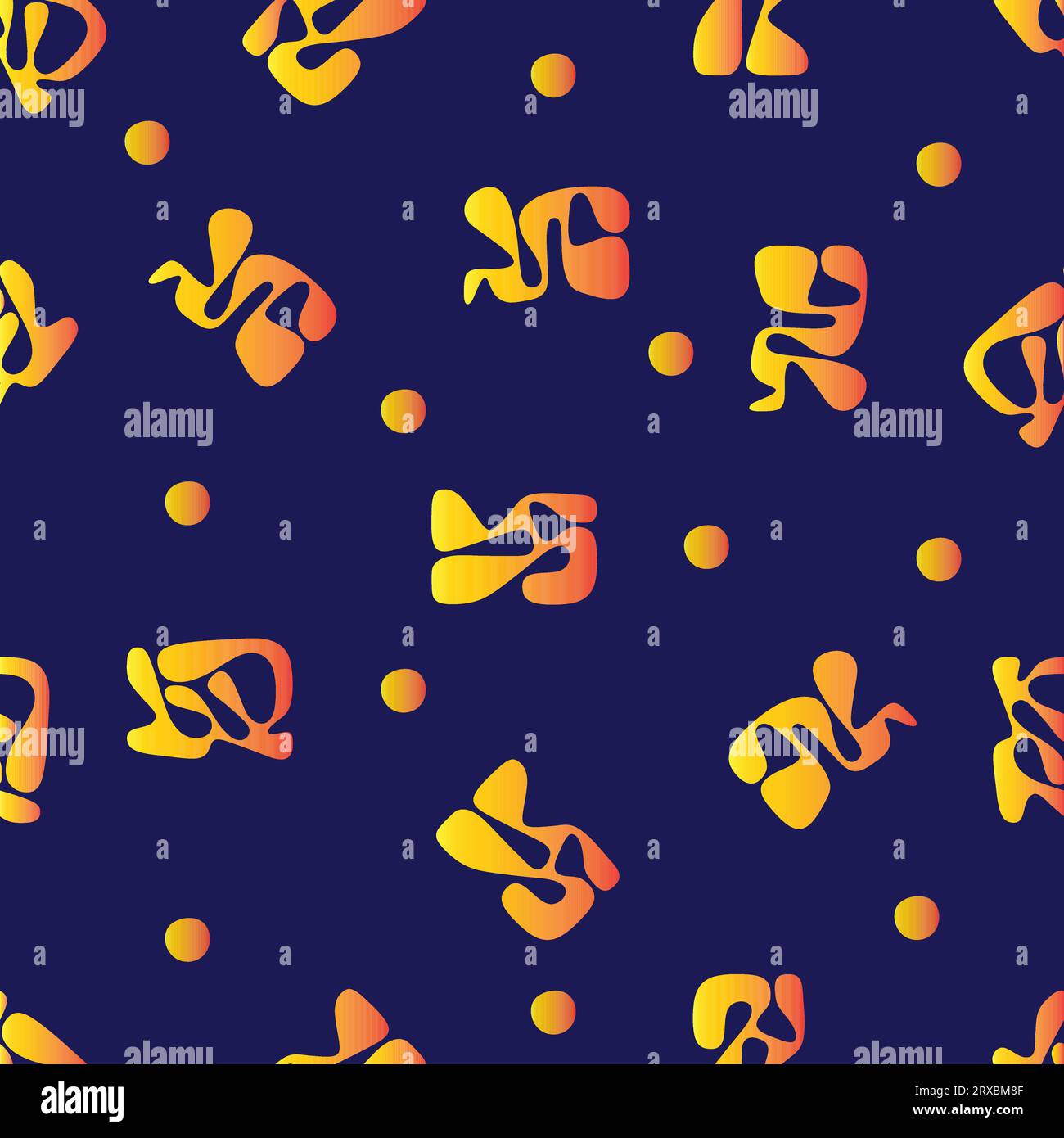 Curves Dots Object Gradient Seamless Pattern Vector Stock Vector Image