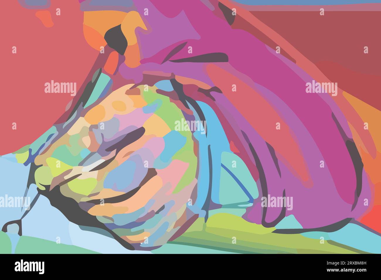 hand write pen sign digital art colorful design background vector Stock ...