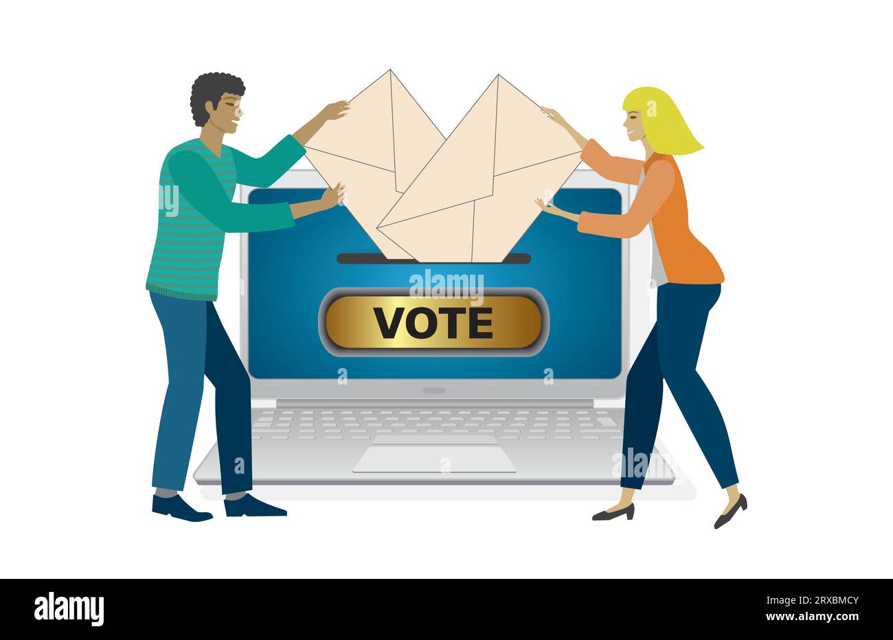 Business woman giving online Stock Vector Images - Alamy