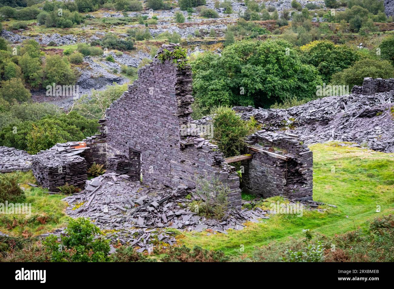 Views of Dorothea Slate Quarry, situated near the villages of Nantlle ...