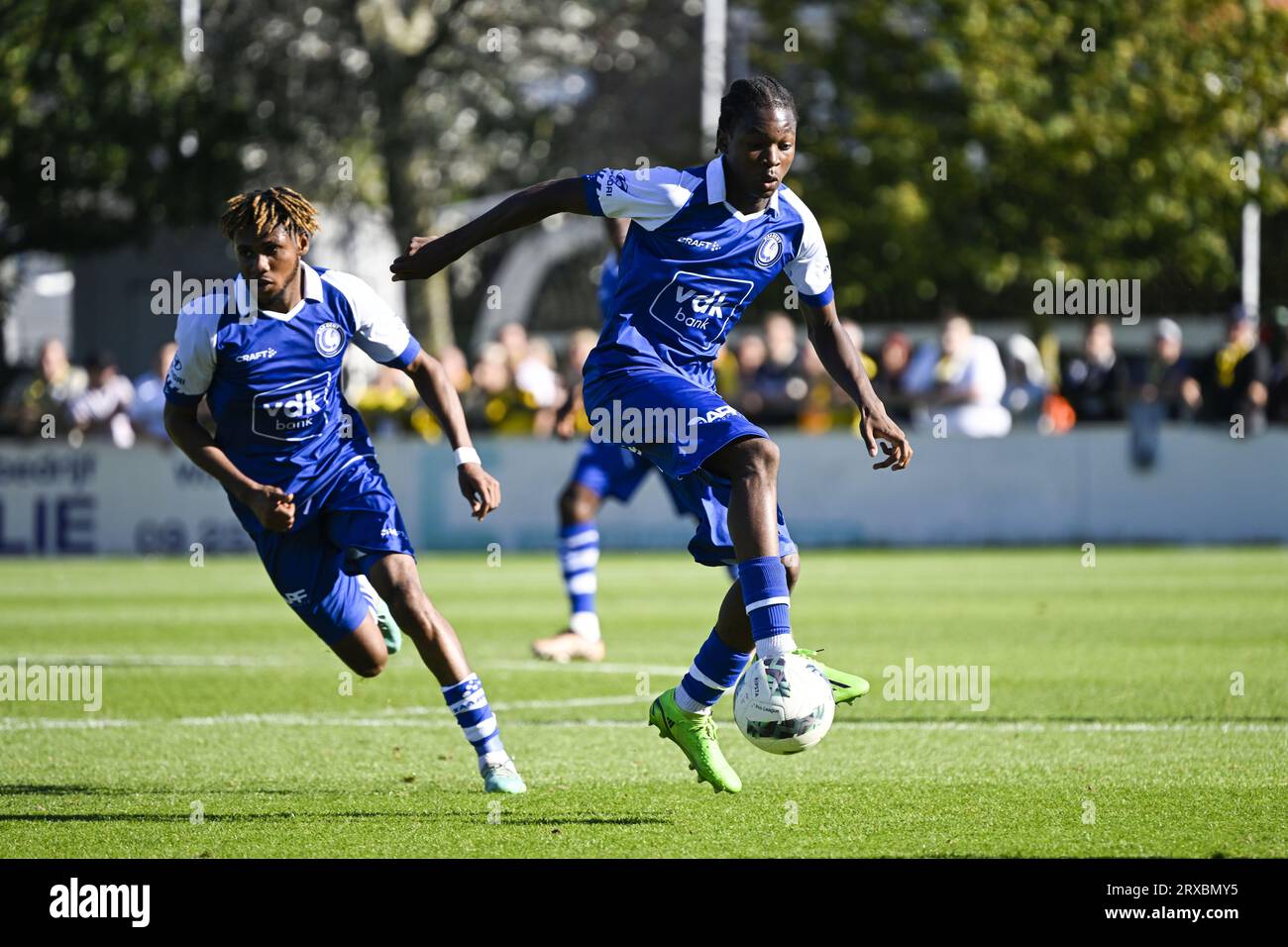 Gent, Belgium. 24th Sep, 2023. Jong KAA Gent's Robby Wakaka Kumenda ...
