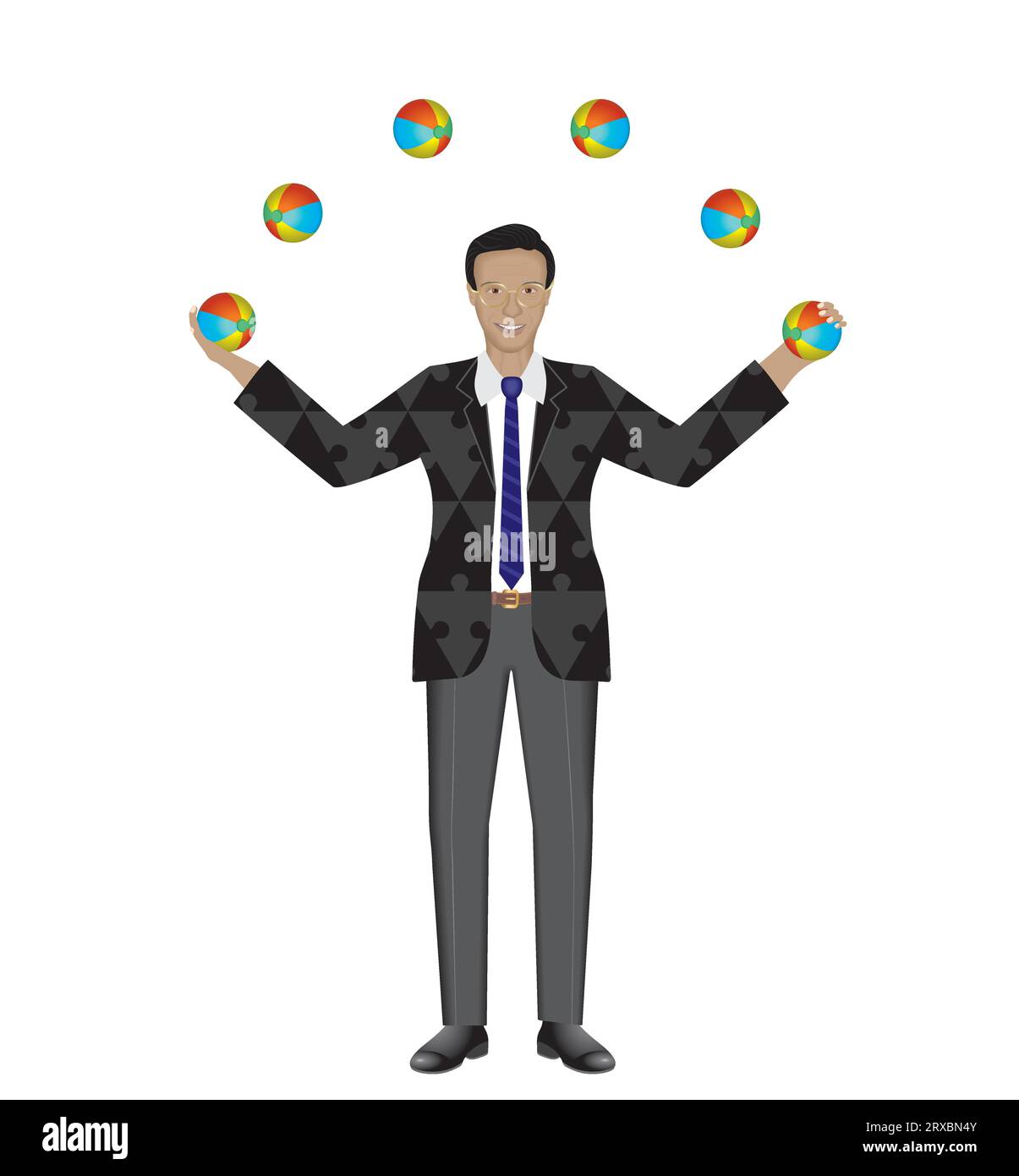 Man juggling with balls. Multitasking, coordinate. Isolated. Vector illustration Stock Vector ...