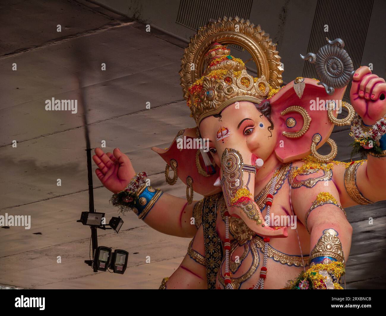 Big statues of Lord Ganesha during Ganesh Visarjan which marks the end ...