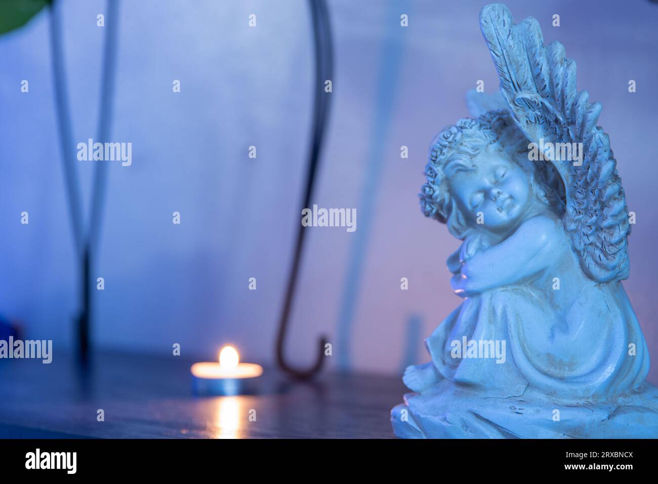 Photo of angel with copy space on blurybackground Stock Photo - Alamy
