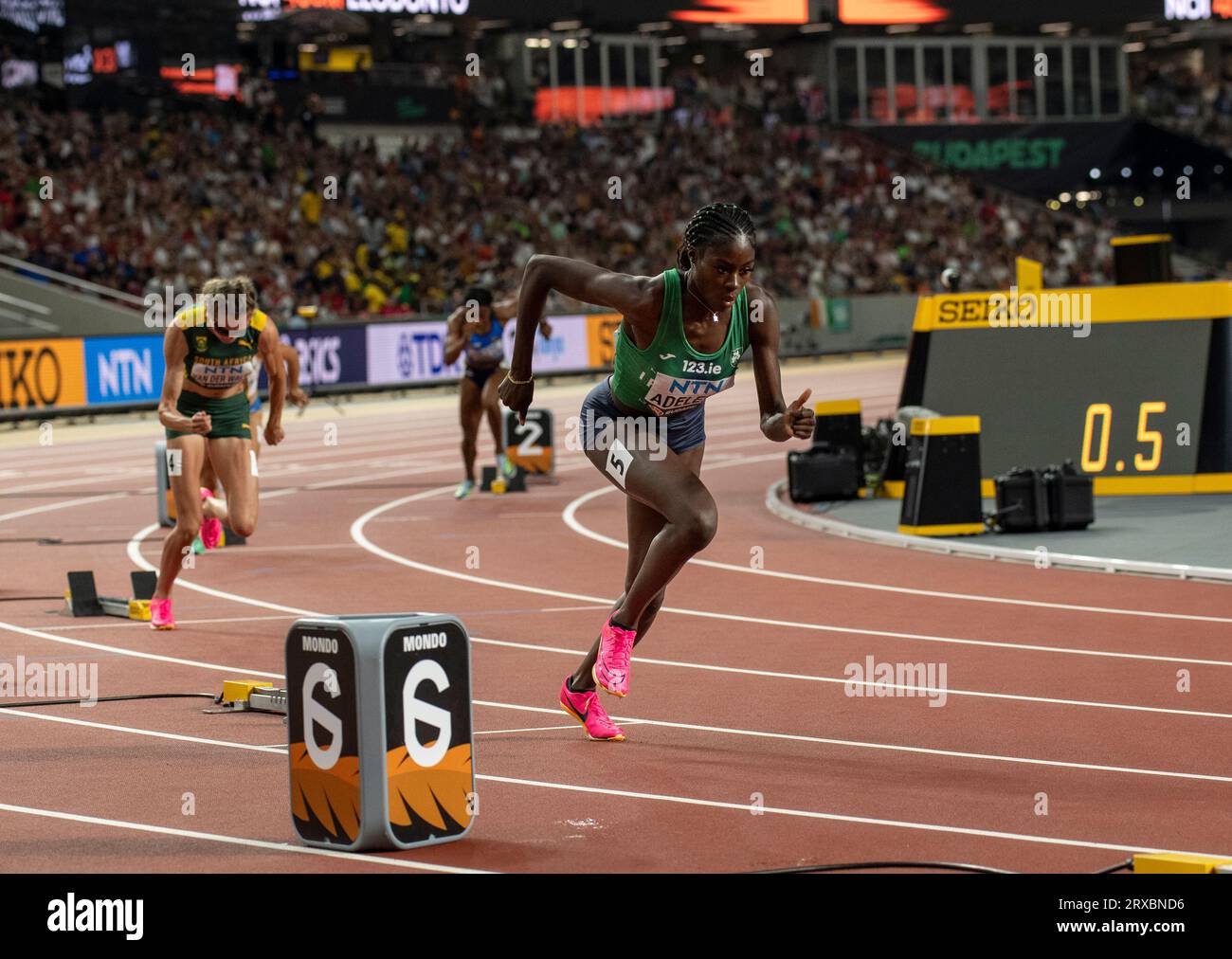 Rhasidat Adeleke of Ireland competing in the 400m semi-finals at the ...
