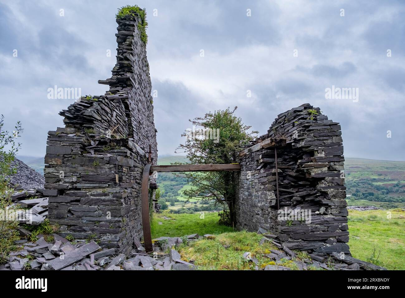 Views of Dorothea Slate Quarry, situated near the villages of Nantlle ...