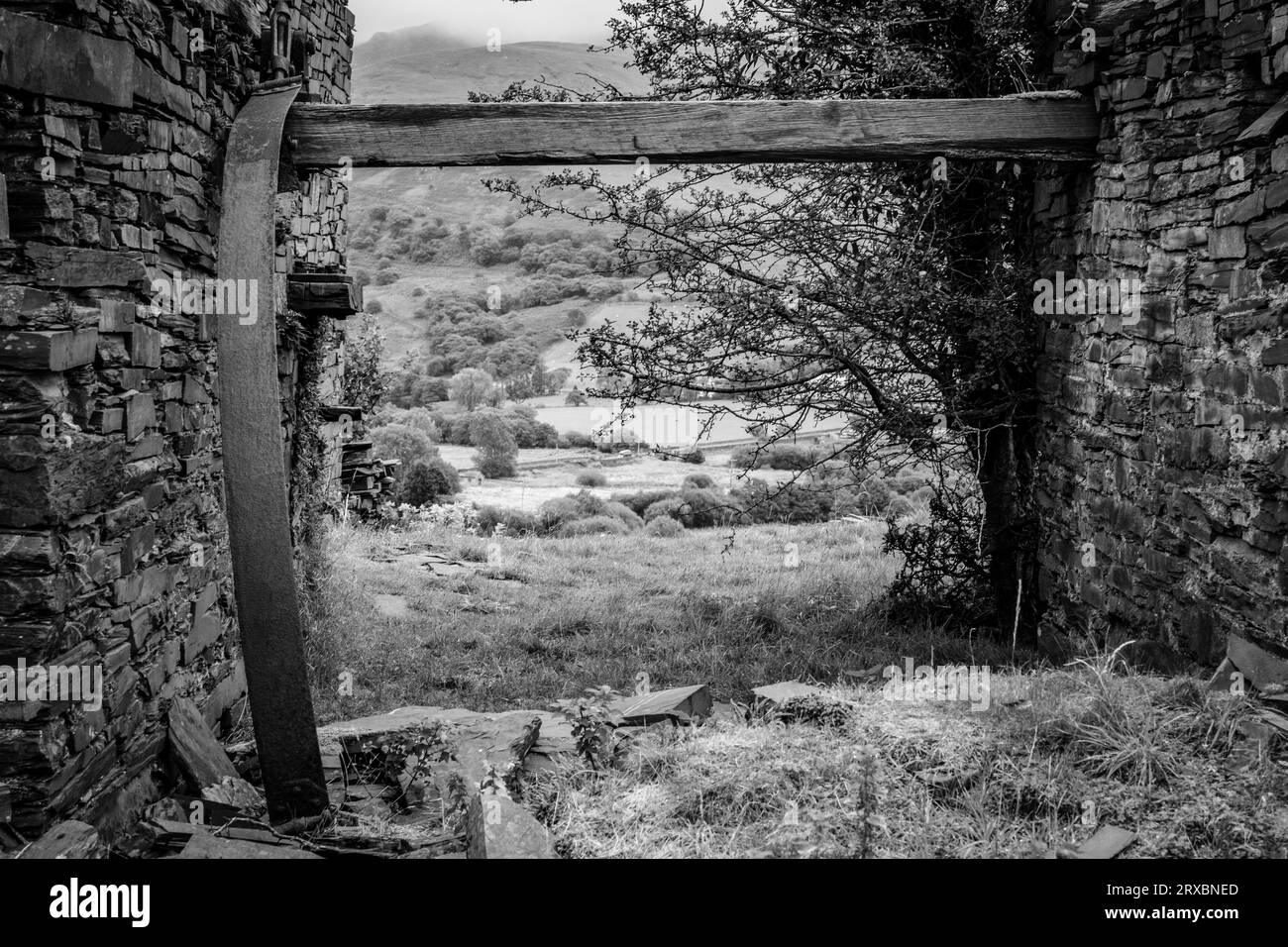 Views of Dorothea Slate Quarry, situated near the villages of Nantlle ...